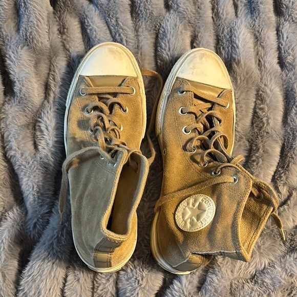 Converse | Shoes | Converse Hightop Sneakers In Light Brown | Poshmark